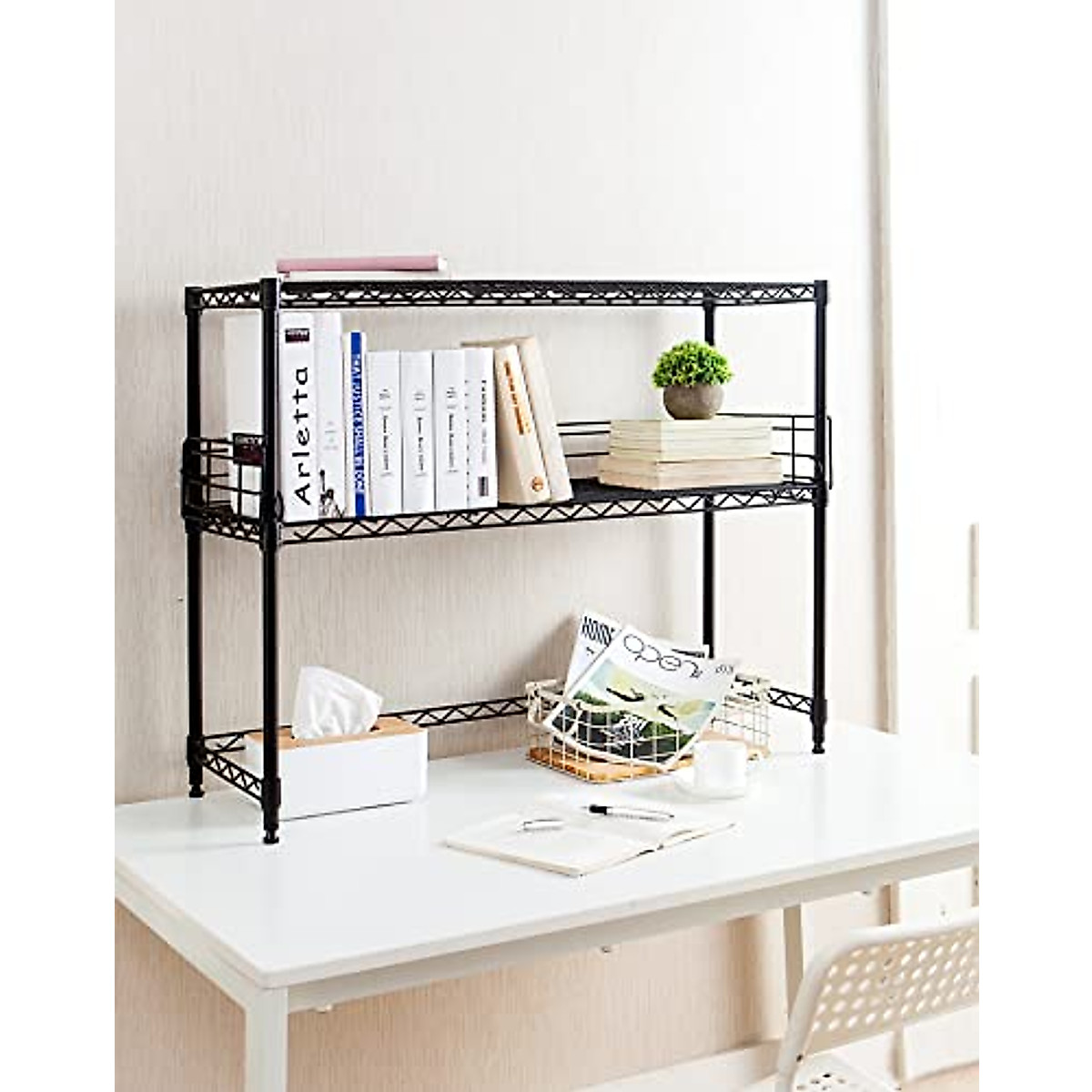 Suprima Desktop Carbon Steel Black Bookshelf
