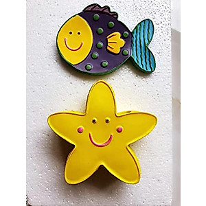 YIYIDA Cute Fish Shape Bathroom Collection Set 5pcs Resin Material Child Like Home Accessory Set