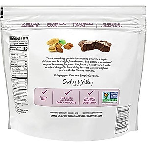 Orchard Valley Harvest Dark Chocolate Almonds, 1 Ounce Bags (Pack of 15), Gluten Free, Non-GMO, No Artificial Ingredients
