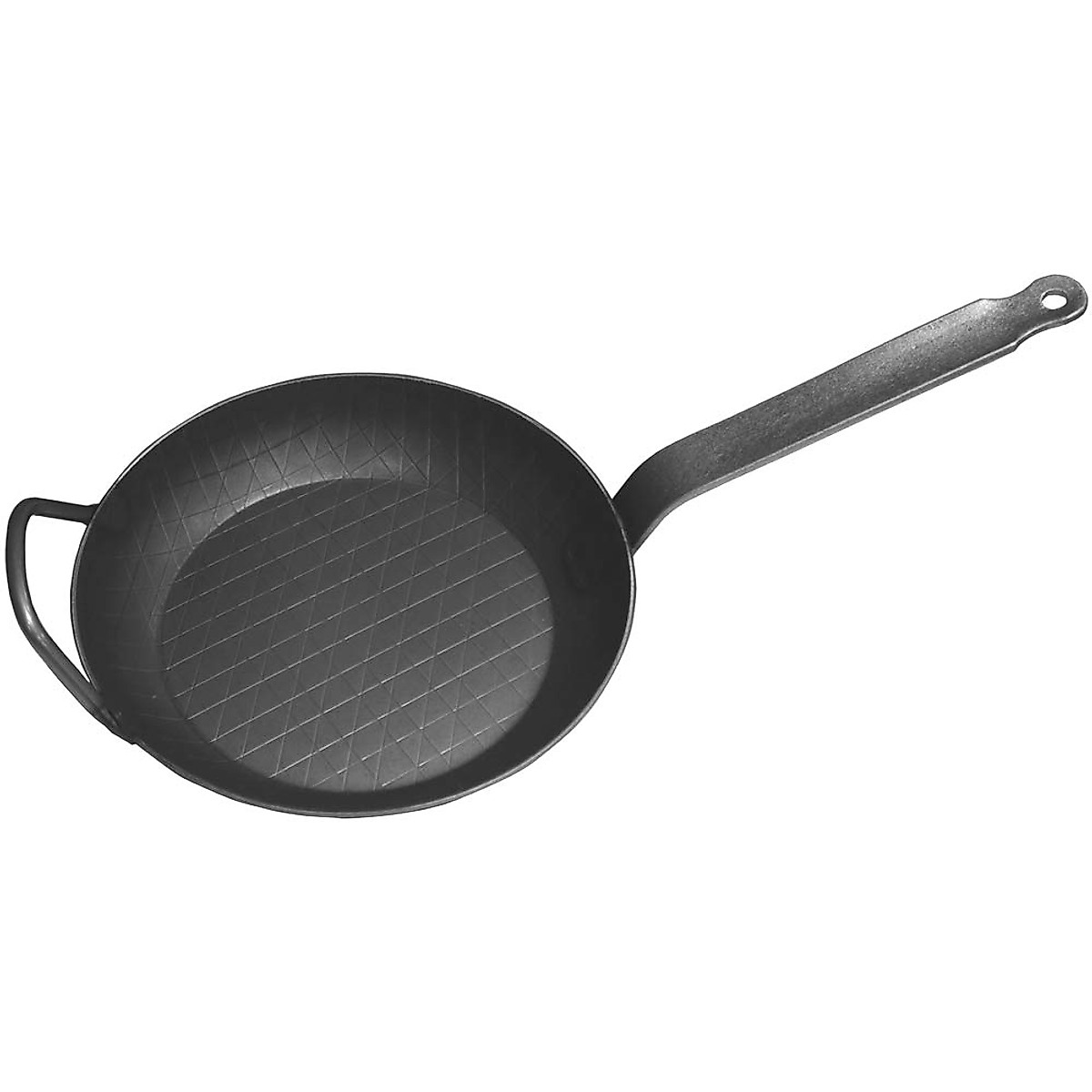 turk Iron Frying Pan (for Roasting) (11.0 inches (28 cm) Deep with Support Grip, Black