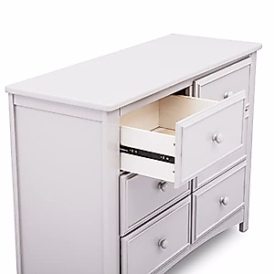 Delta Children Unisex Nursery 6 Drawer Double Dresser, Greenguard Gold Certified, Bianca White