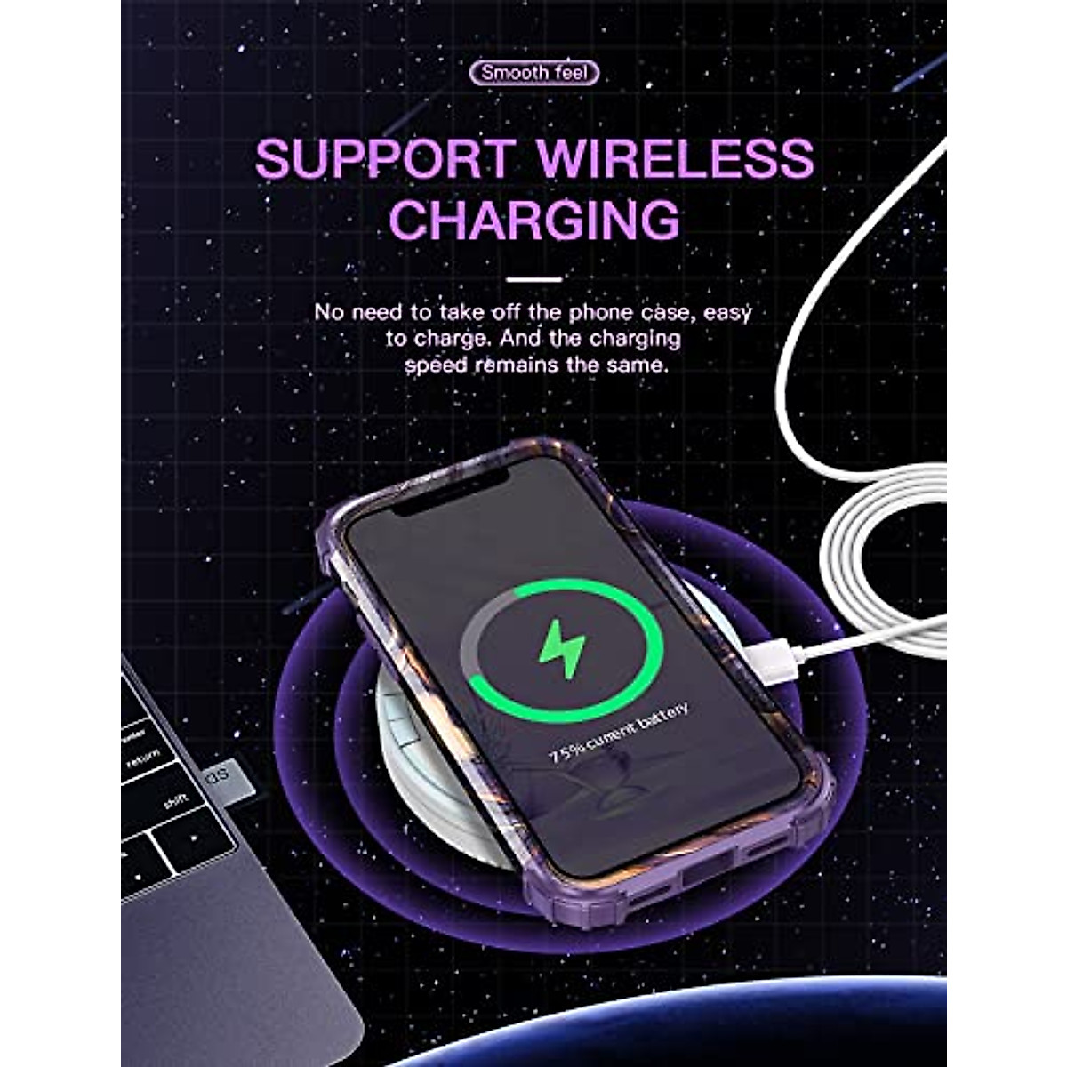 LONTECT for iPhone 12 Case/iPhone 12 Pro Case Shockproof 3 in 1 Heavy Duty Hybrid Sturdy High Impact Rugged Durable Protective Cover Girls Women Case for Apple iPhone 12/12 Pro,Marble/Dark Purple