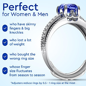 5 STARS UNITED Ring Sizer Adjuster for Loose Rings - 8 Pack Easy-Clip Guards, Fits Flat Bands Up to 8mm, Spacers & Tighteners, Reduces Size by 0.5-1, Invisible Design for Women & Men
