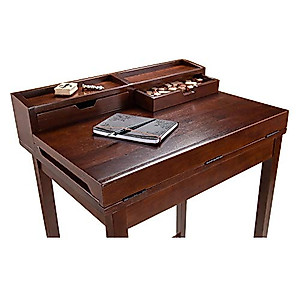 Winsome Brighton High Desk with 2-Drawer, Brown