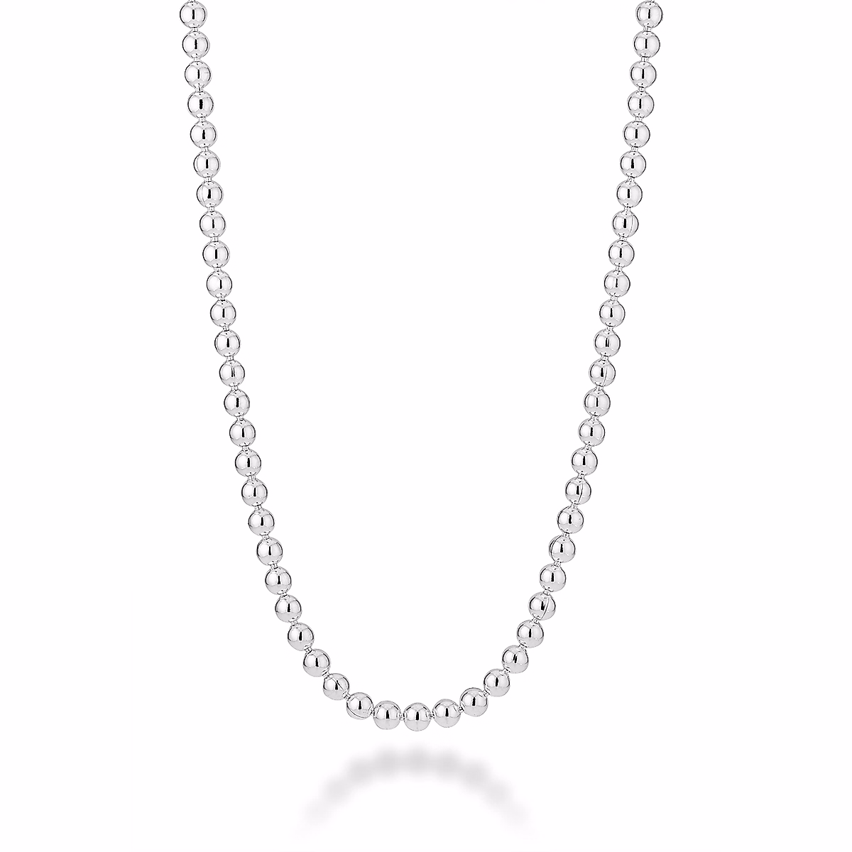 Miabella Italian 925 Sterling Silver Handmade 3mm Bead Ball Strand Chain Necklace for Women, Made in Italy (Length 16 Inch (X-Small))