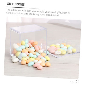 BESTOYARD 36 pcs small display case single cupcake holders earplug case candy container small pill organizer sugar container clear cube display case wedding candy case mini moon cake box