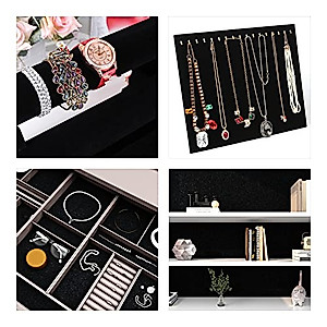 FunStick Self Adhesive Felt Fabric for Crafts 15.8"x78.8" Black Velvet Fabric Roll Soft Velvet Drawer Liners for Dresser Jewelry Box Black Felt Sheets Black Peel and Stick Wallpaper for Cabinets Shelf