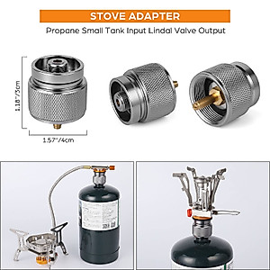 Odoland 3500W Windproof Camp Stove Camping Gas Stove with Fuel Canister Adapter, Piezo Ignition, Carry Case, Portable Collapsible Stove Burner for Outdoor Backpacking Hiking and Picnic