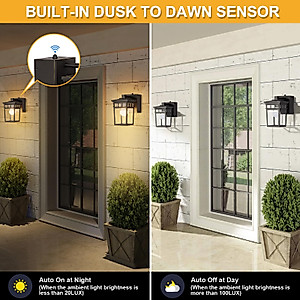 Porch Light with GFCI Outlet Built in, Dusk to Dawn Outdoor Light with Outlet, Waterproof Anti-Rust Alunmium Exterior Light Fixture Wall Mount Outside Light for House Garage Front Door, Bulb Included