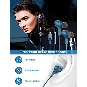 USB C Earbuds for Google Pixel 8 7 Pro 7A 6A 6 iPhone 15,Type C Headphone in Ear Buds Earphones Microphone Wired Headset for Samsung Galaxy Z Flip 5 Fold 4 3 S23 FE Ultra S22 Plus S21 S20 OnePlus 11