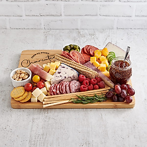 HIC Kitchen Maison du Fromage Charcuterie Cheese Board, Caramelized Bamboo, Rectangular, 11 x 15 x 0.6-Inches