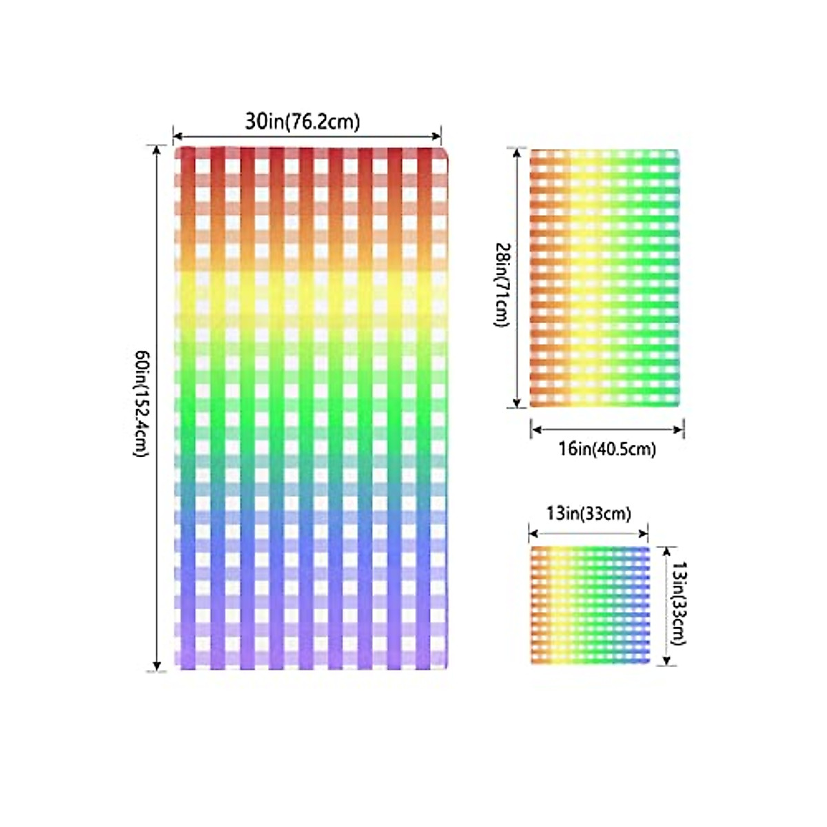 Rainbow Bath Towels Set for Bathroom, Soft Absorbent Durable Quick Dry Towel Set of 3 Multifuntion, 1 Bath Towel+1 Hand Towel +1 Washclothe, Colorful Gradient Plaid
