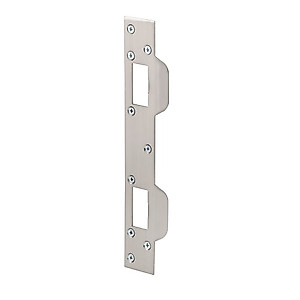 Defender Security Satin Nickel U 10827 Door Reinforcement Lock –3” Stop & U 10385 Prime Line Door Strike, for Use with 5-1/2 in and 6 in Hole Spacing's On Dead Latch and Deadbolt, Steel, Satin Nickel