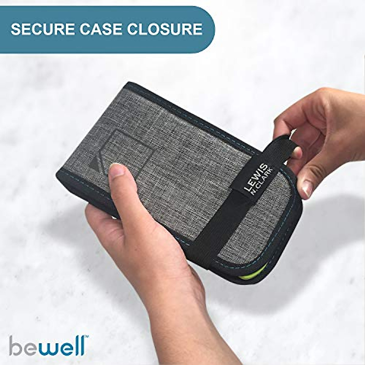 Lewis N. Clark Magnetic Folding Pill Organizer Supplement Case for OTC Medicine, Prescription Vitamins - 14 Slots, Gray/Black (B779)