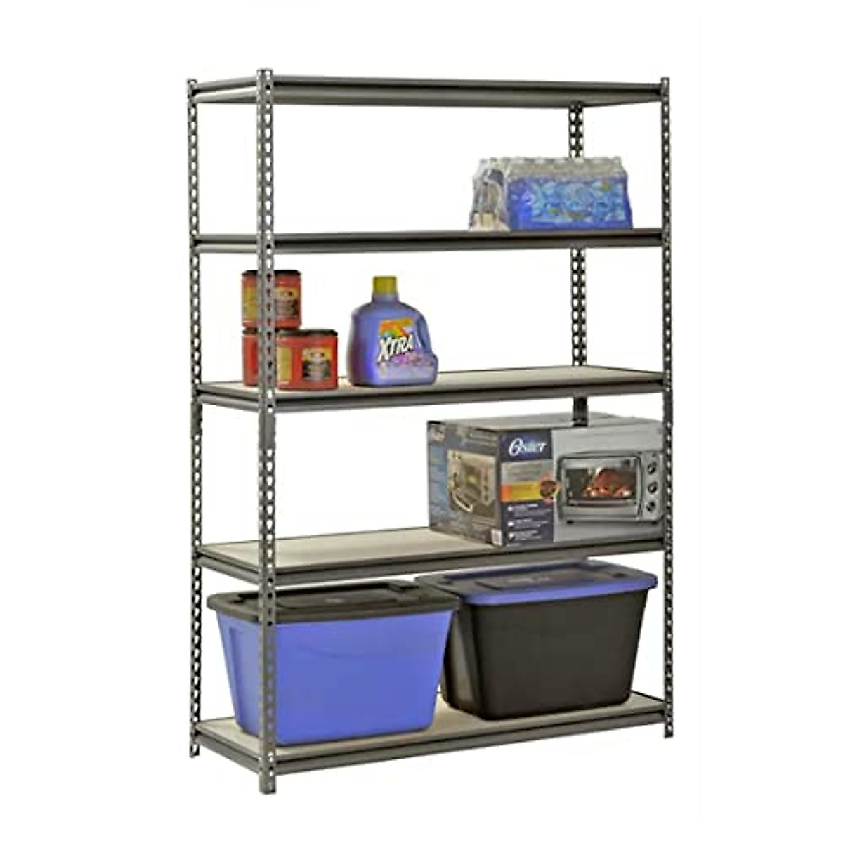 Super Large Bearing Capacity and Space Heavy Duty 5-Tier Steel Freestanding Shelving Storage Racks for Home Warehouse Storage, Silver, 4000 lbs Capacity