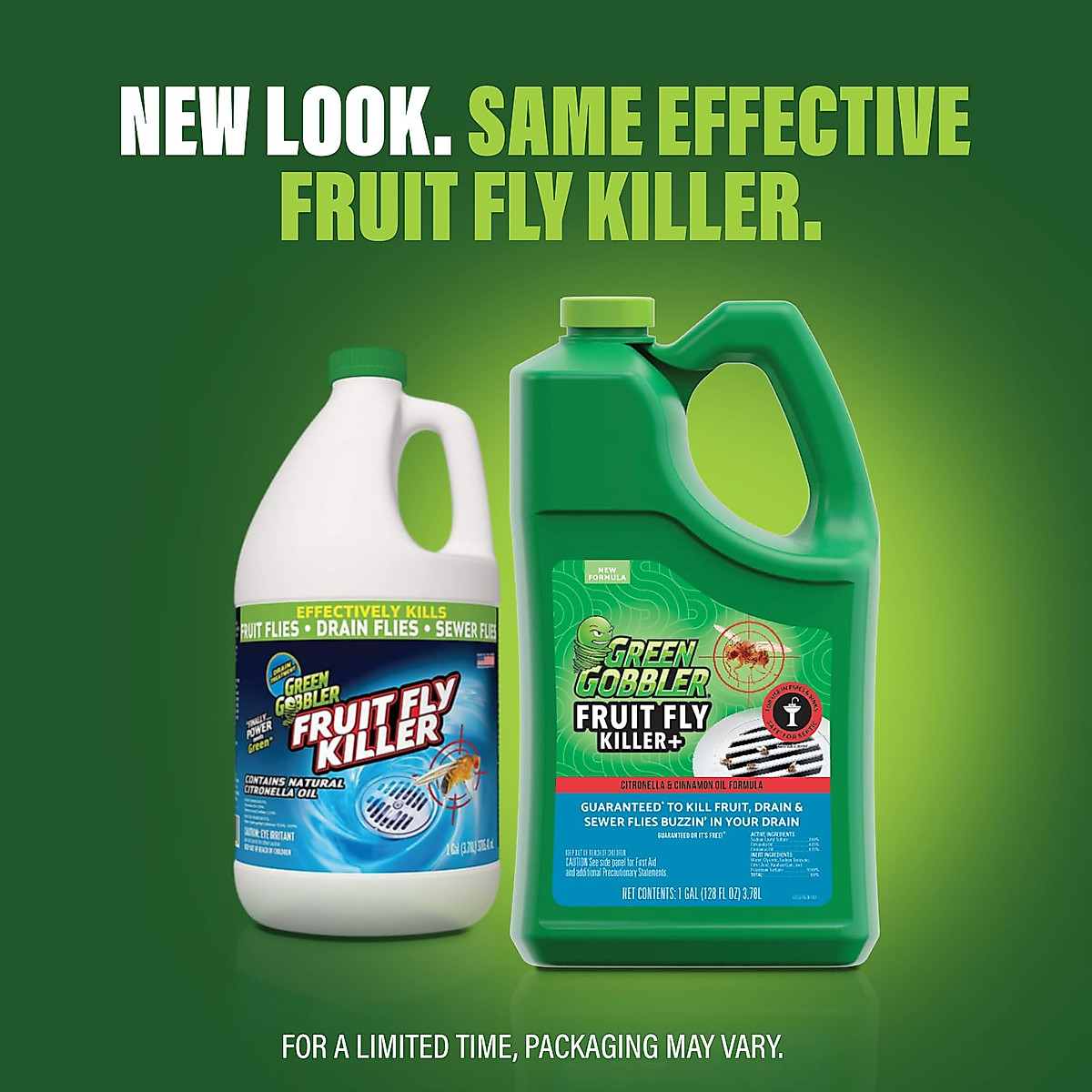 Green Gobbler Fruit Fly Goodbye Gel Drain Treatment | Drain Fly Killer | Fruit Fly Killer | Drain Flies Treatment | Fruit Flies Treatment | Drain Fly & Fruit Fly Eliminator (1 Gallon)