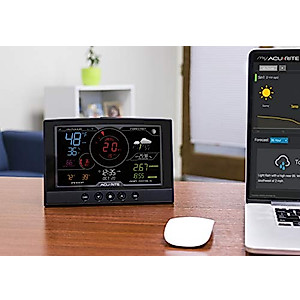AcuRite Iris (5-in-1) Weather Station Display, Remote Monitoring of Temperature, Humidity, and Wind Speed/Direction (01544M) Wi-Fi Connection for Home (01544), Black