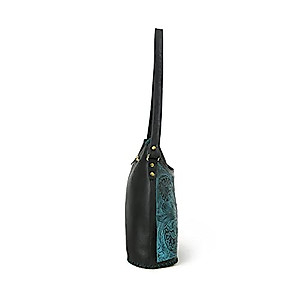 ADYAN Leather Handmade Shoulder Hobo Bags for women Western Hand-tooled Floral Carving Bag Purse