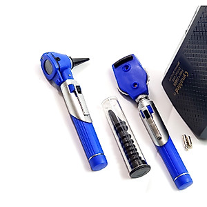 Premium Double Handle Otoscope Set -Otoscope/Great for School -Cynamed (BLUE)