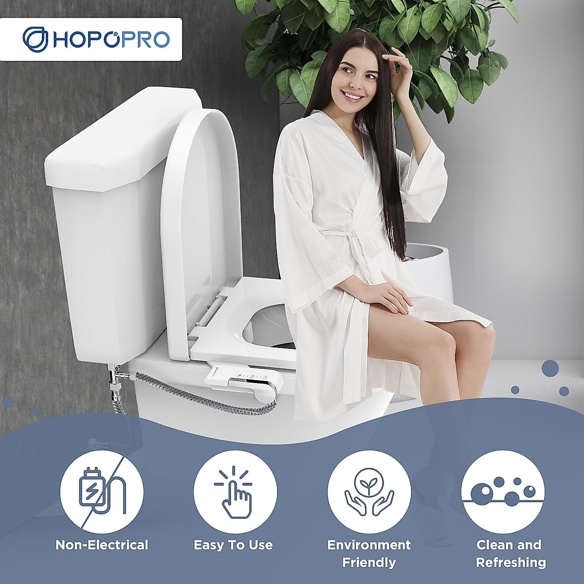 Bidet Attachment for Toilet, Toilet Bowls, Dual Nozzles Adjustable Water Pressure Bidets for Existing Toilets