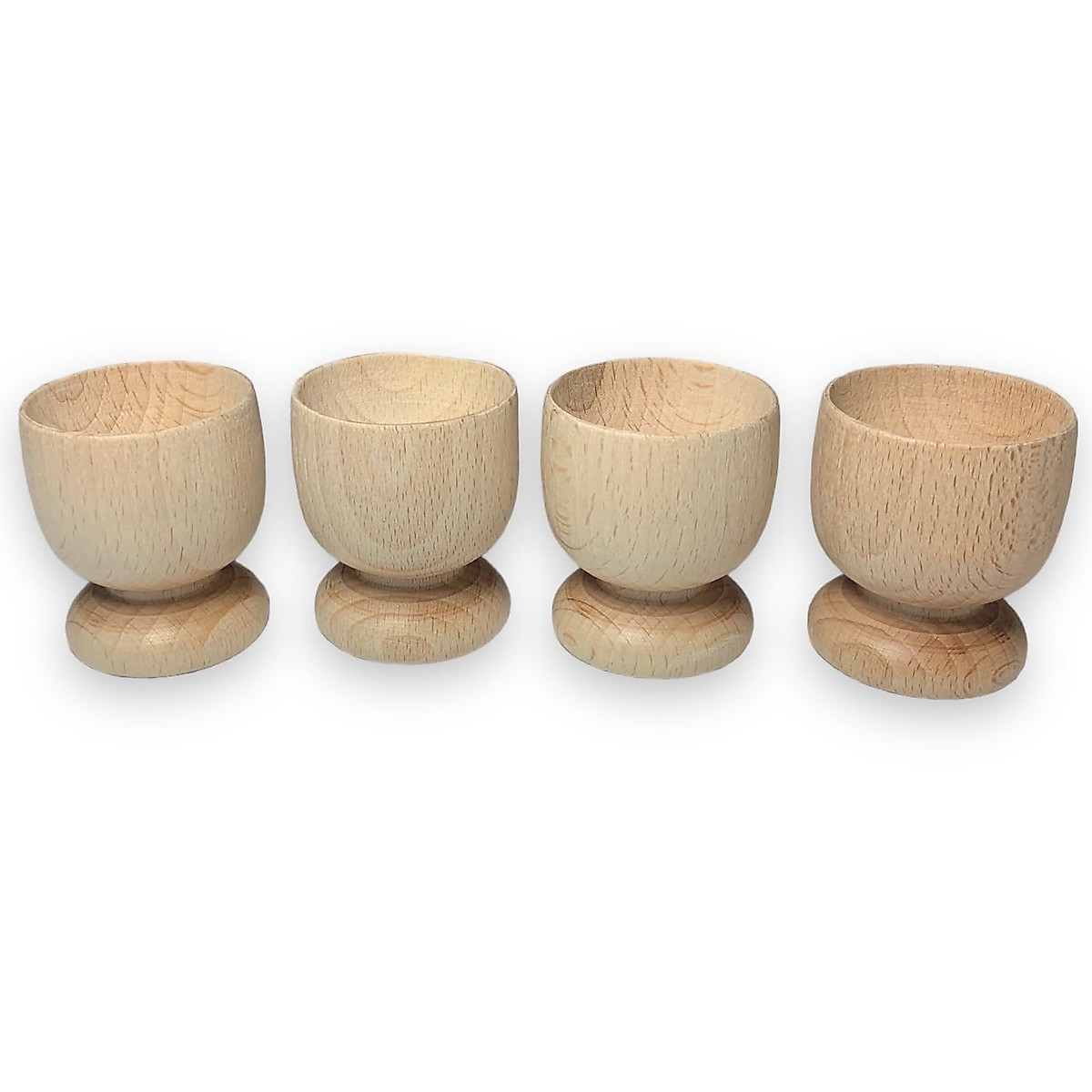 efo Wooden Egg Cups - Boiled Egg Holder - Easter Decor - Arts and Crafts DIY Unfinished Wood - Easter Gift - Egg Cup Set of 4