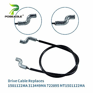 POSEAGLE 2 Pack 1501122MA Snow Thrower Clutch Drive Cable Compatible with Briggs and Stratton 1501122MA, 313449MA, 722095, MT1501122MA, Craftsman 1501122MA, Craftsman 313449, Craftsman 1501122