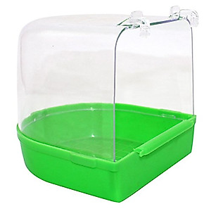 UEETEK Caged Bird Bath - Bird Cage Parrot Supplies Bathing Tub for Small Brids Canary Budgies Parrot (Random Color)