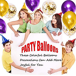 50PCS Purple Balloon Garland with Gold Confetti Balloons Kit, 12 Inch Premium Latex Balloons for Party Supplies, Great for Wedding Anniversary Baby Shower Birthday Festival Decorations