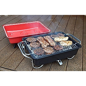 Raptor Grilling's Money Saving, Clean Hands, Large Portable Charcoal Grill -RED- VR10017AA
