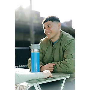 Stanley Quick Flip GO Water Bottle 24 oz | Push Button Lid | Leakproof and Packable for Travel and Sports | Insulated Stainless Steel | BPA-Free | Pomelo