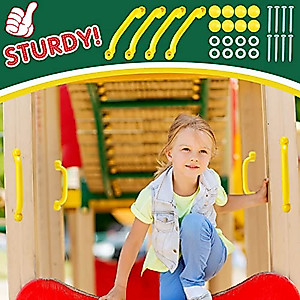 Playground Accessories Swing Set Pirate Plastic Playground Equipment Set with Plastic Wheel, Telescope, Periscope, Telephone, Safety Handle Bars for Outdoor Playhouse Treehouse (Yellow, Green)