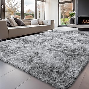 Sour Lemon 8x10 Area Rugs for Bedroom, Living Room Fluffy Rug, Large Area Rug Shag Shaggy Carpet Soft Plush Furry Bedside Rug, Machine Washable Area Rugs for Kids Girls Boys Home Decor Anti Slip