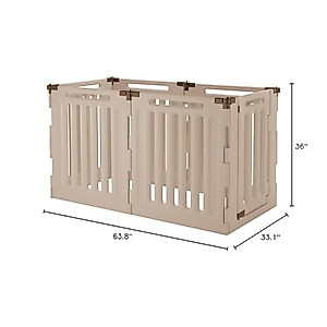 Richell Convertible Indoor/Outdoor Pet Playpen, Large, Soft Tan/Mocha