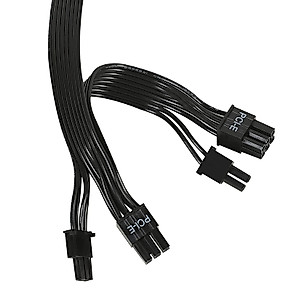 Certusfun PCIE Cable for Corsair, 65CM 8 Pin to Dual 6+2 Pin PCIE Power Cable for Thermaltake, Male to Male GPU Cable for ARESGAME Modular Power Supply (65cm+15cm)