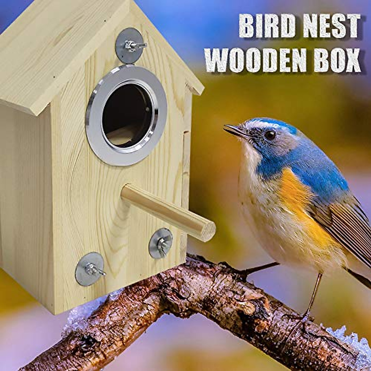 kathson Bird Nesting House，Wooden Bird Breeding Nest Parrot Breeding Mating Box for Hummingbirds Lovebirds Cockatiel Budgie Finch