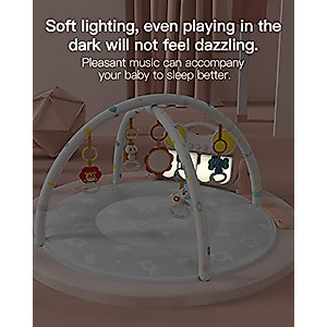 Baby Gym Play Mat,Musical Activity Center Kick Piano Gym Tummy Time Toys for Newborn Babies，Infant Toys Large Thickened and Non Slip Mat Washable (Red)