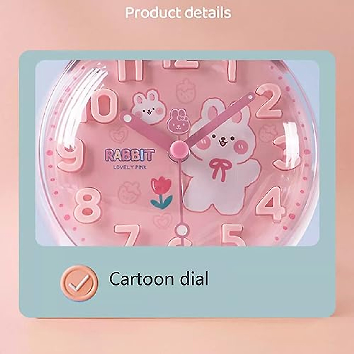 HEGZA Analog Alarm Clock Loud Alarm Clock for Bedrooms, Analog Alarm Clock, Small Alarm Clock, Cute Design for Kids, Battary Operation, 4 inch Kids Alarm Clocks (Color : B)