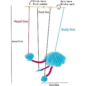 String Puppets,Ostrich Marionettes String Puppets,Bird Puppet with Strings Walking Puppet On Strings Stuffed Plush Parent-Child Interactive Puppets Educational Toys Dolls for Children Kids