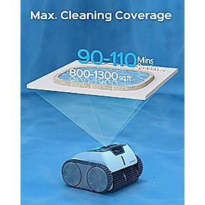 WYBOT Cordless Robotic Pool Cleaner, Ultra Strong Suction, Wall Climb Pool Vacuum with Intelligent Route Planning, Lasts 110Mins, Triple-Motor, Ideal for In-Ground Pools Up to 60 Feet (Black)