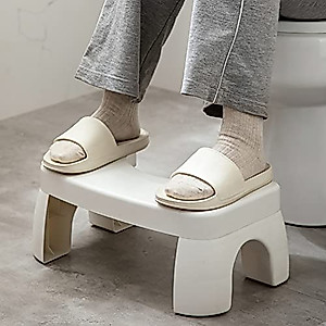 Housoutil Bathroom Step Stool Potty Toilet Stool Squatting Poop Stool Baby Step Stool for Bathroom Non-Slip Potty Stool for Children and Adults in Bathroom Toilet White Toilet Stool