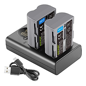 Neewer 2100 mAh Replacement Battery for Nikon EN-EL3e with Dual USB Charger with LCD Display Compatible with Nikon D50 D70 D70s D80 D90 D100 D200 D300 D300s D700