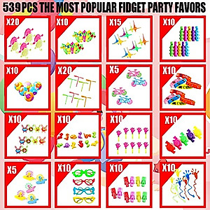 539 PCS Party Favors for Kids 3-5 4-8-12, Fidget Toys Pack, Birthday Gift Toys, Stocking Stuffers, Valentine's Day Party Toys Assortment, Easter toys, Treasure Box Birthday Party, Goodie Bag Stuffers for Kids, Carnival Prizes, Pinata Fille Stuffers Toys f