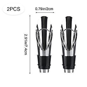 OHAOLYLE Wine Aerator Stainless Steel Wine Bottle Pourers and Stoppers 2-in-1 Steel Champagne Sealed Cap Stopper Wine Spout Pourer for Whiskey, Tequila, Other Liquor Wine Gift Set(2PCS)