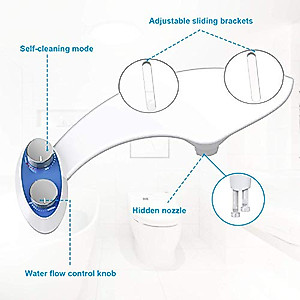Bidet for Toilet Seat Attachment with Self Cleaning Dual Nozzle -Non-Electric Bidet Spray for Toilet,Fresh Water Spray for Sanitary and Feminine Wash