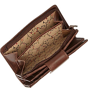 Mancini Leather Goods RFID Secure Medium Clutch Wallet (Red)