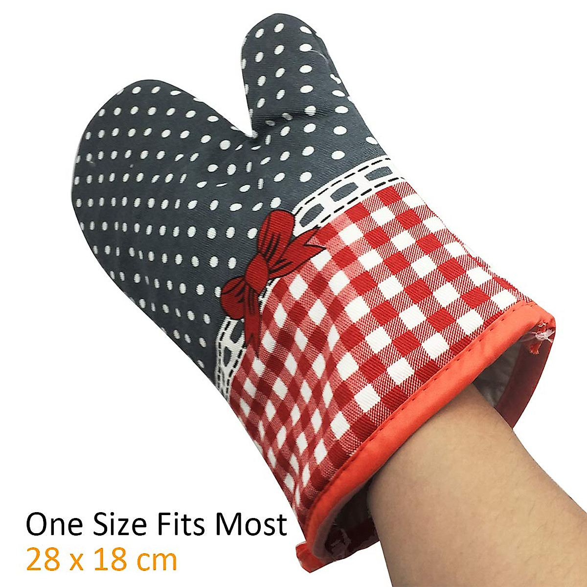 TFENG Cotton Oven Gloves Kitchen Baking Mitts Bow