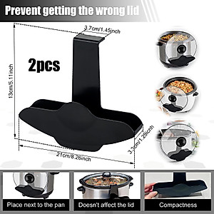 2Pcs Slow Cooker Lid Holder for Cooking Hand Free Pot Lid Holder Attachment Space Saving Cooker Pot Lid Holder Hand Free Pot Lid Organizer No Mess Cooker Lid Holder for Slow Cooker