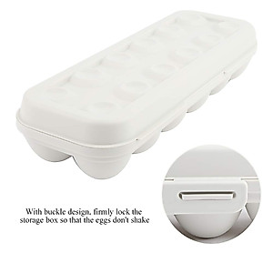 Egg Holders 12 Grids Kitchen Egg Holder For Refrigerator Plastic Egg Storage Container Fridge Egg Organizer Egg Holder Refrigerator Egg Trays Reusable Egg Container Egg Carton Egg Case