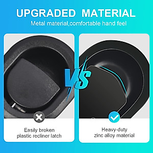 Sopito Recliner Handle Universal All-Metal Couch Recliner Release Pull Handle Replacement Parts with Retaining Clips, Fits Lazyboy, Ashley, and Most Recliner Brands