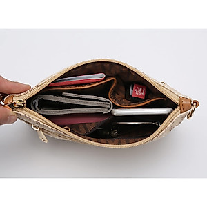 MKF 2 in 1 Crossbody Bags for Women, Wristlet Purse - Ladys Small PU Leather Messenger Handbag - Adjustable Strap Red